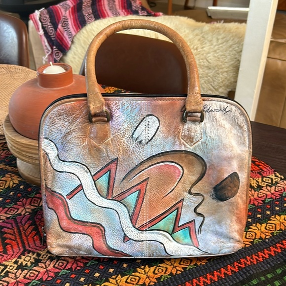 Allan Edwards | Bags | Vintage Allan Edward Hand Painted Leather ...